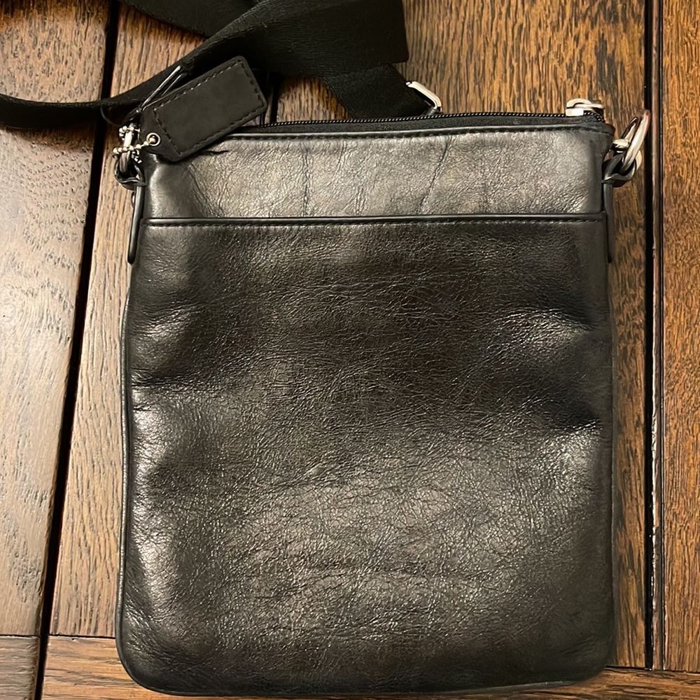 Coach Black Leather Messenger Crossbody - Gem